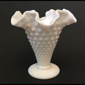 Fenton | Accents | Fenton Glass Hobnail Ruffle Trumpet Vase 55 | Poshmark